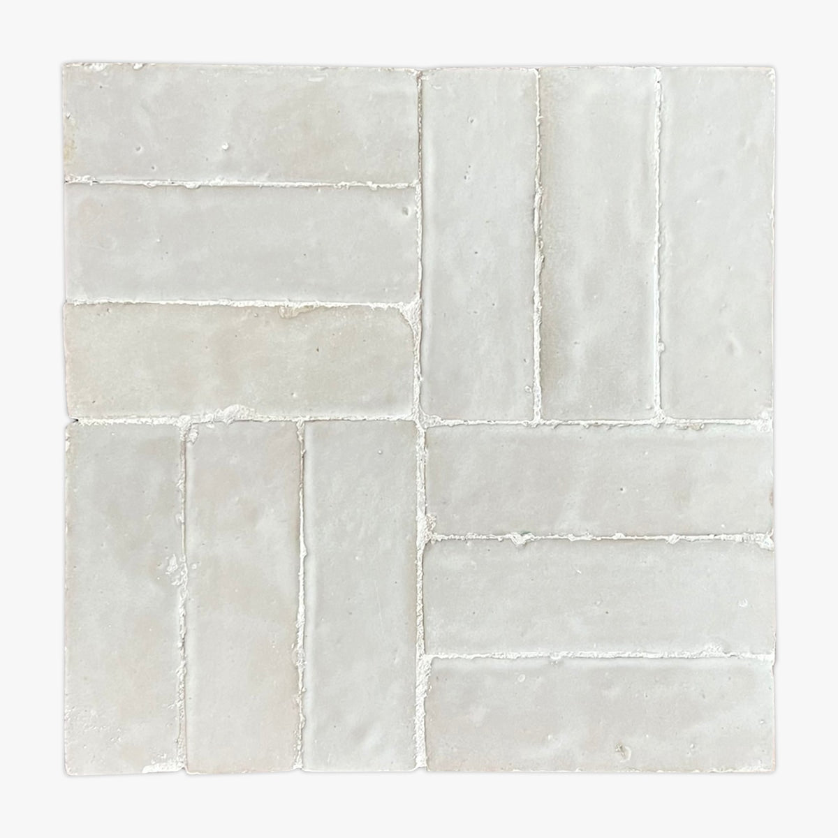 Casablanca White Glazed Bejmat 2x6 Zellige Tile – Exclusive Tiles & Marble