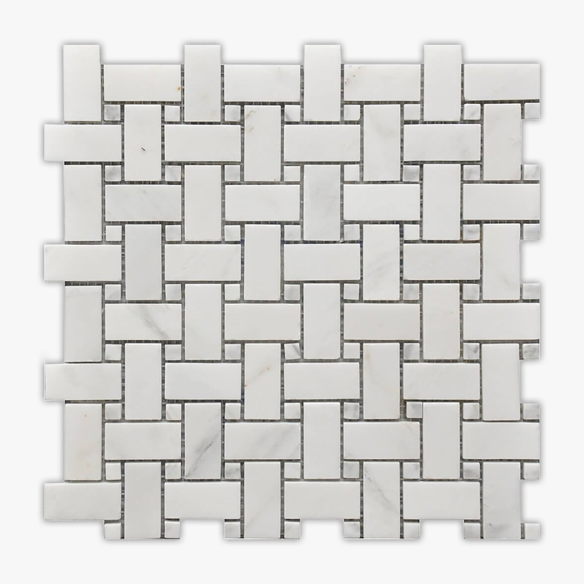 Rockart White Basket Weave Polished Marble Mosaic – Exclusive Tiles ...