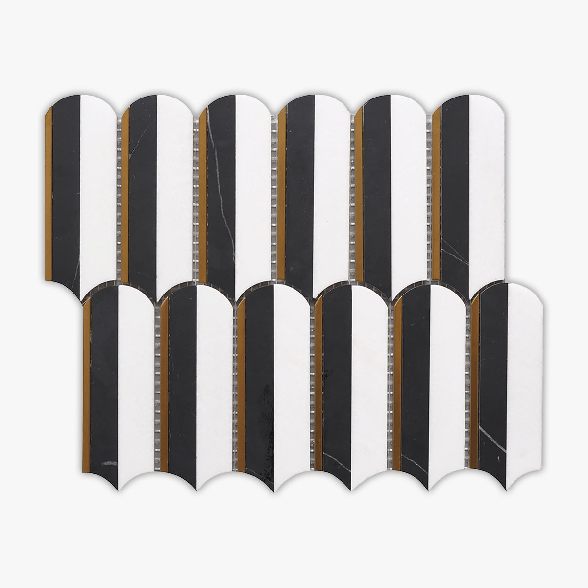 Rockart Nero Marquina, Thassos Oavl Polished Marble Mosaic – Exclusive ...